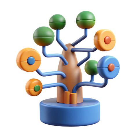 Abstract 3d Colorful Network Tree Structure 54586913 Png