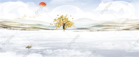 손으로 그린 중국 스타일 예술적 개념 잉크 풍경화 일러스트 중국 스타일 풍경화 장식 그림 일러스트 Pngtree 로열티 무료