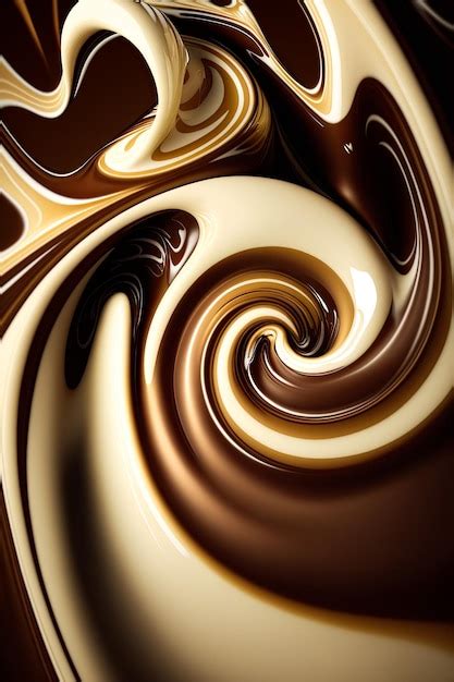 Premium Photo Chocolate Swirl With White And Brown Swirls Generative Ai