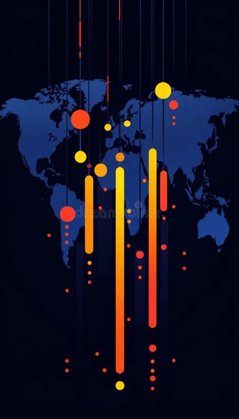 Global Connections Abstract Illustration Of World Map Data Points And Interconnectivity Stock