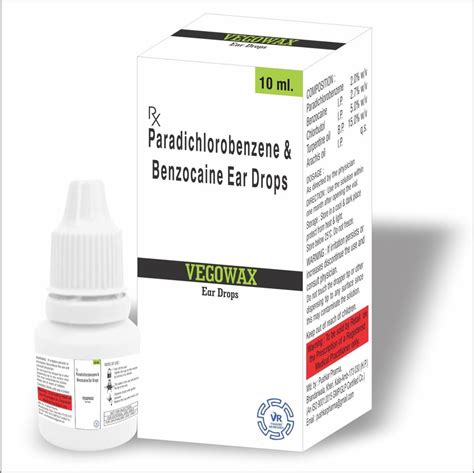 Paradichlorobenzene And Benzocaine 10ml Ear Drops At ₹ 65mrp Ear Drops