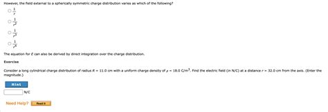 Solved A Cylindrically Symmetric Charge Distribution Find