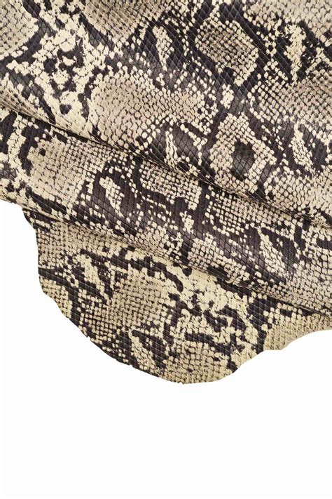 White Grey Black PYTHON LEATHER Hide Printed Snake Textured Goatskin Soft Classic Reptile