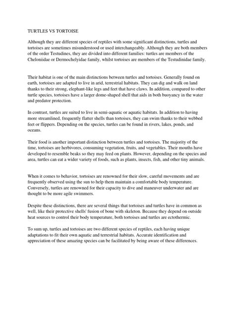 Turtles Vs Tortoise Pdf