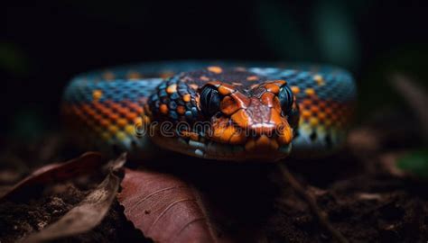 Yellow Viper Reveals Spooky Pattern Generated By AI Stock Illustration Illustration Of Reptile
