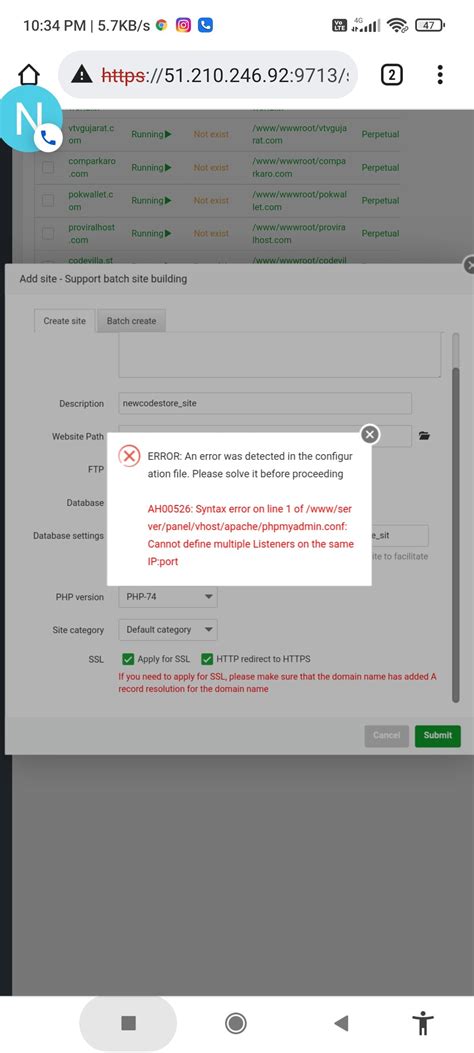 Ah00526 Syntax Error On Line 1 Aapanel Free Hosting Control Panel