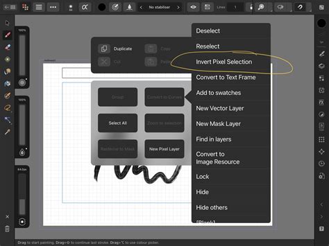Affinity Designer V2 Pixel Persona No Invert Selection Option Affinity On IPad Questions