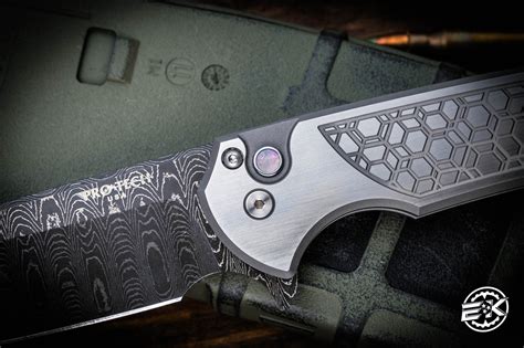 Protech Mordax Custom Manual Flipper Button Lock Knife Stainless Steel