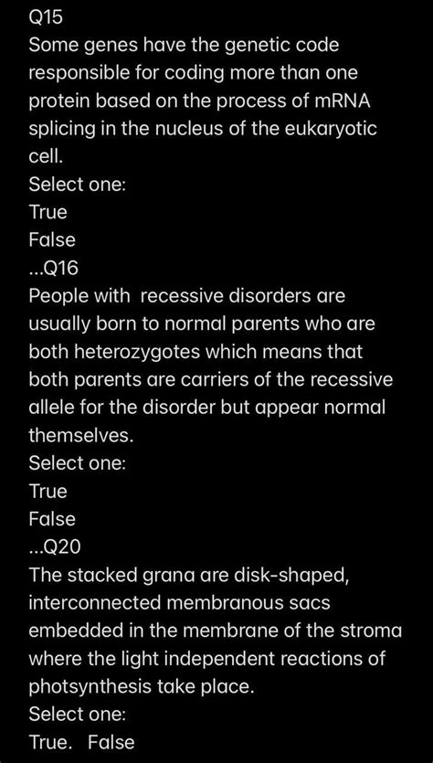 Solved Q15 Some Genes Have The Genetic Code Responsible For