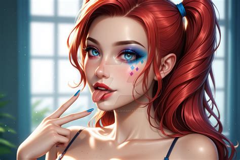 Harley Sticks Out Her Tongue By Goddessarts On Deviantart
