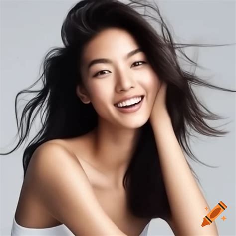 Full Body Shot Of Smiling Asian Female Supermodels On Craiyon