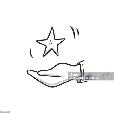 혜택 보너스 별 낙서 아이콘이 있는 손입니다 돈 보상 보너스 손으로 그린 스케치 스타일 아이콘입니다 로열티 프로그램 기프트