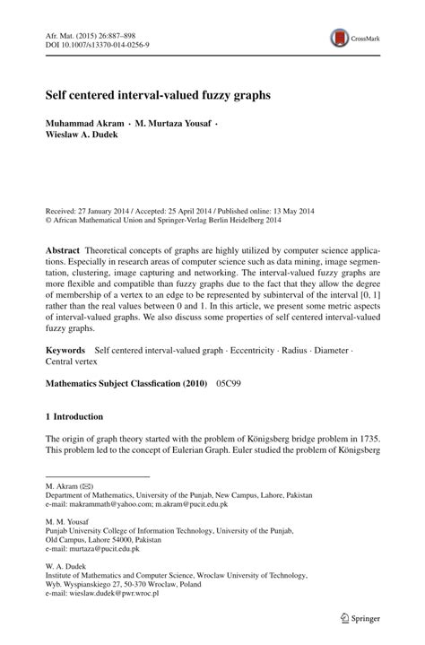 pdf self centered interval valued fuzzy graphs