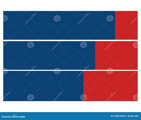 Flat Design Template Aggregated Bar Chart Gradation In Blue And Red Color Editable Colors