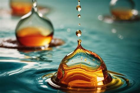 Premium Ai Image Drop Creating Ripple Effect In Liquid