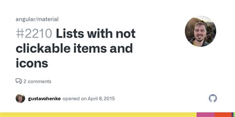 Lists With Not Clickable Items And Icons Issue Angular Material GitHub