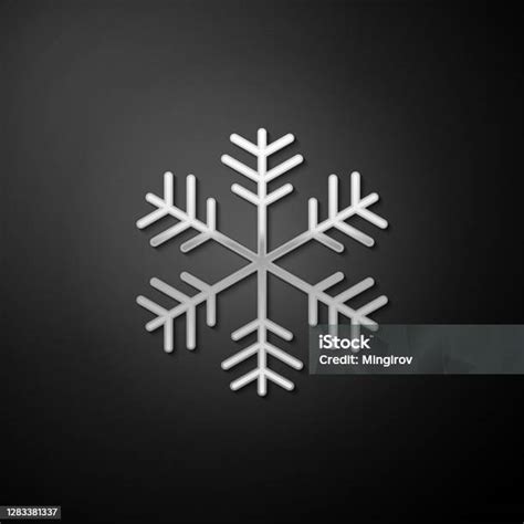 검은 색 배경에 격리 실버 눈송이 아이콘 긴 그림자 스타일 벡터 0명에 대한 스톡 벡터 아트 및 기타 이미지 0명 12월