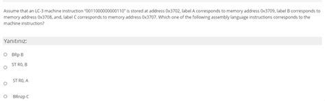 solved assume that an lc 3 machine instruction