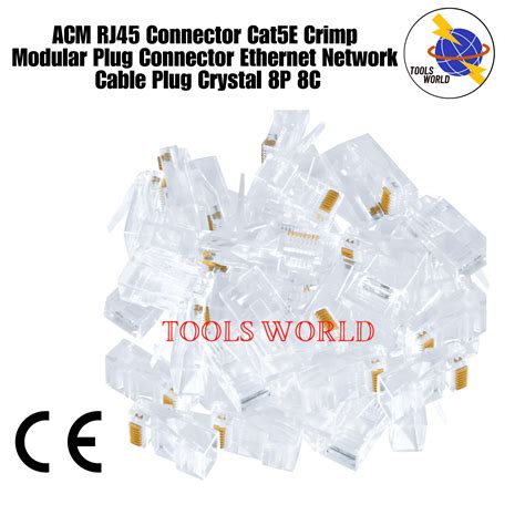 Acm Rj45 Connector Cat5e Crimp Modular Plug Connector Ethernet Network
