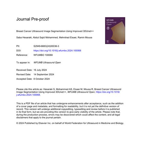 Pdf Breast Cancer Ultrasound Image Segmentation Using Improved 3dunet