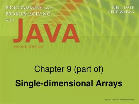 Ppt Chapter 9 Part Of Single Dimensional Arrays Powerpoint