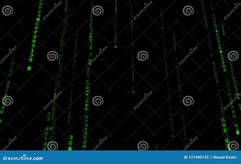 Computer Code Falling Matrix Style Stock Illustration Illustration