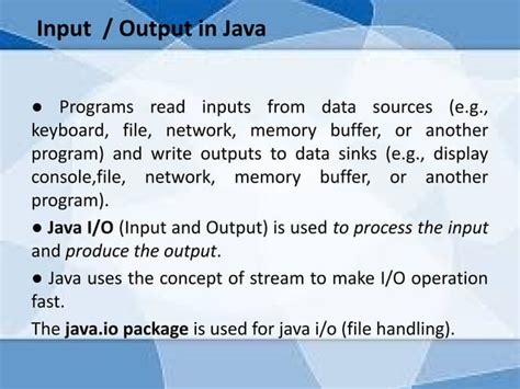 Input Output In Java Pdf