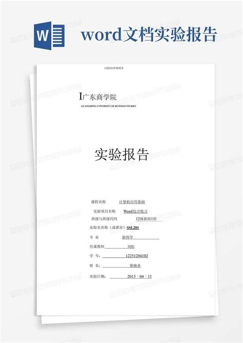 实验报告Word模板下载 编号leggdjaw 熊猫办公