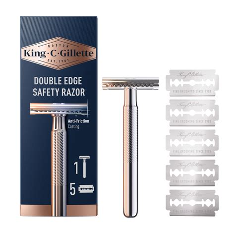 King C Gillette Double Edge Safety Razor Handle And 5 Stainless Steel