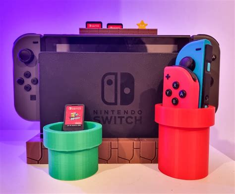 Mario Themed Nintendo Switch Dock Stand 3d Printed Display Etsy