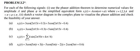 Solved Problem 32 For Each Of The Following Signals I Use The