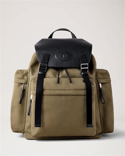 Skye Oversized Backpack Olive And Black Canvas And Small Classic Grain Women Mulberry