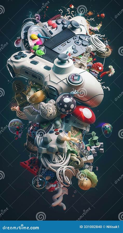 A 3d Model Of A Game Controller Morphing Into Different Game Characters