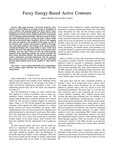 Pdf Fuzzy Energy Based Active Contours