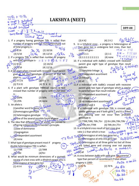principle of inheritance and variation dpp 08 solution notes principle
