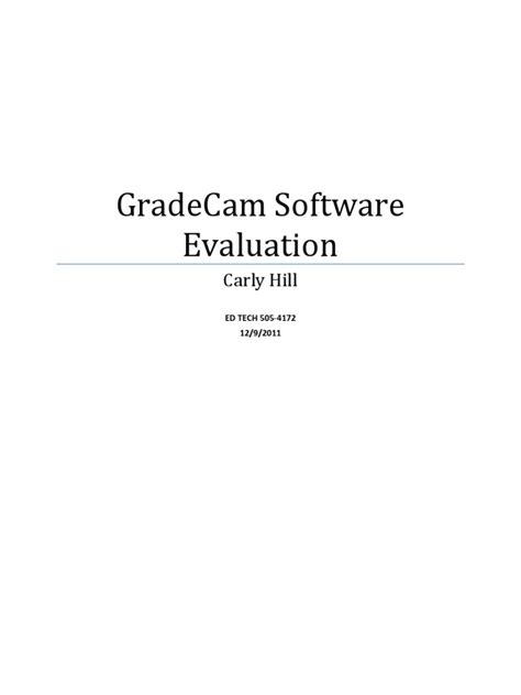 Gradecam Software Evaluation Pdf Educational Assessment Test