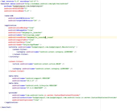 android error 26 error unknown element found stack overflow