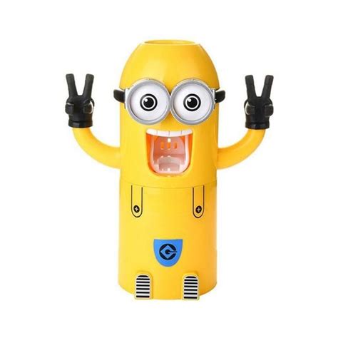 Buy Mini Toothpaste Dispenser And Toothbrush Holder Yellow 15centimeter Online Danube Home Uae