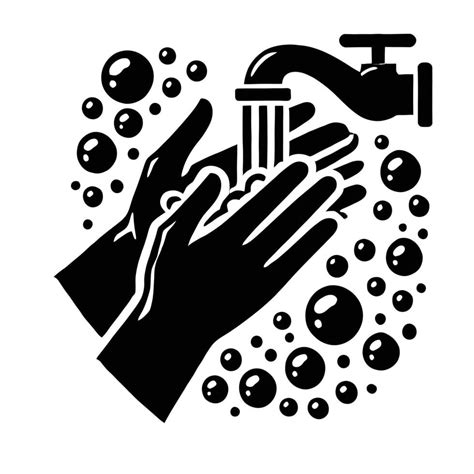 Wash Hands Icon With Soap Bubbles Illustration 57994468 Vector Art At
