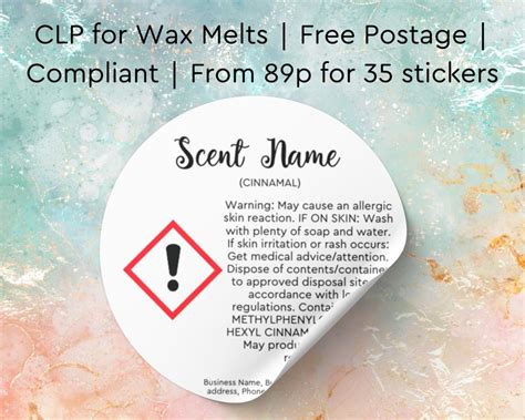 Clp Labels Circle Clp Stickers Wax Melts Rectangle Safety Label Compliant Legal Small