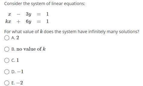 Solved Consider The System Of Linear Equations Chegg