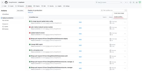 github actions disable workflow zhangzhihuiaaa 博客园