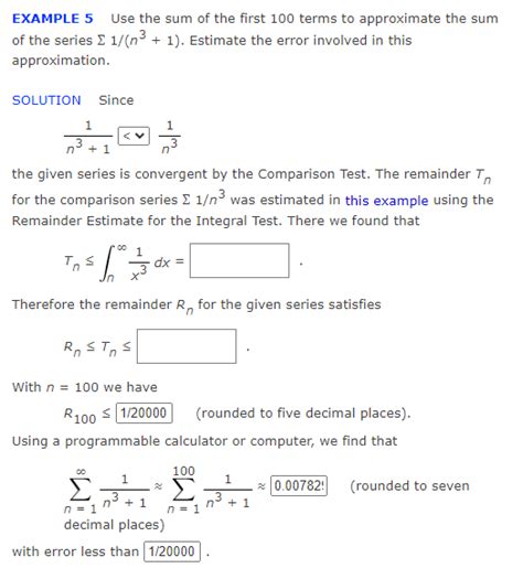 Solved EXAMPLE 5 Use The Sum Of The First 100 Terms To Chegg Com