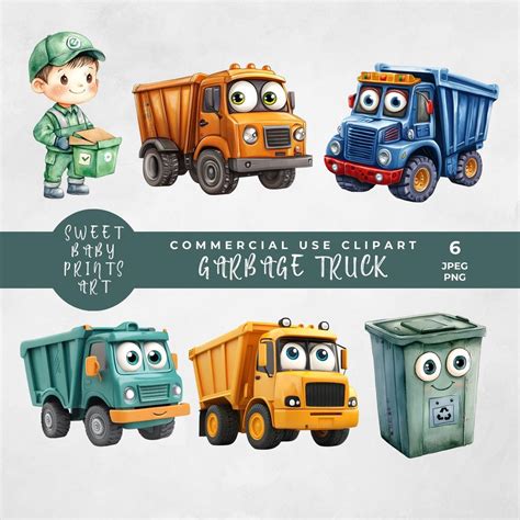 Garbage Truck Clip Art Trash Truck Illustrations Garbage Vehicle