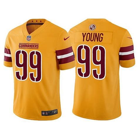 Washington Commanders 99 Chase Young Gold Vapor Untouchable Stitched Jersey