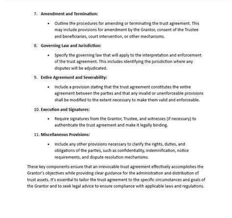 Irrevocable Trust Agreement Template Etsy