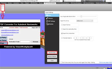Convert Or Export Navisworks File To D Pdf File Vision Workplace