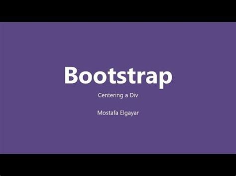 How To Center A Div In Bootstrap YouTube