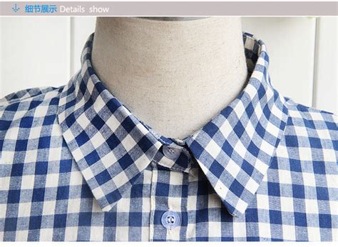 Plaid Womens Half Shirt Cotton Dicky Detachable Fake Etsy