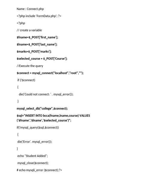 Conectivity With Php Pdf